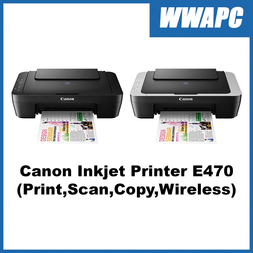 Canon PIXMA E470 470 All-in-One Wireless Color InkJet Printer similar ...