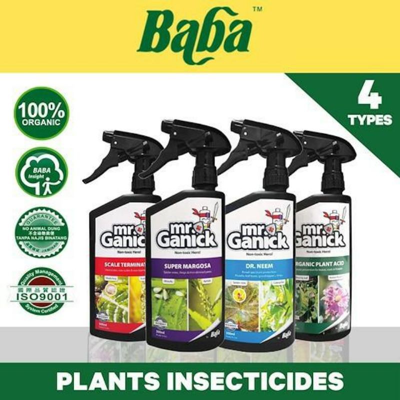 BABA ORGANIC INSECTICIDE FUNGICIDE RACUN KULAT SERANGGA pest control ...