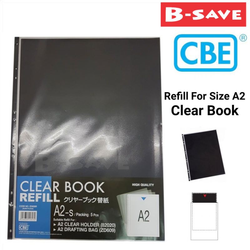 CBE A2 Clear Book Refill 5 sheets Pack / Clear Holder Refill / Drawing ...