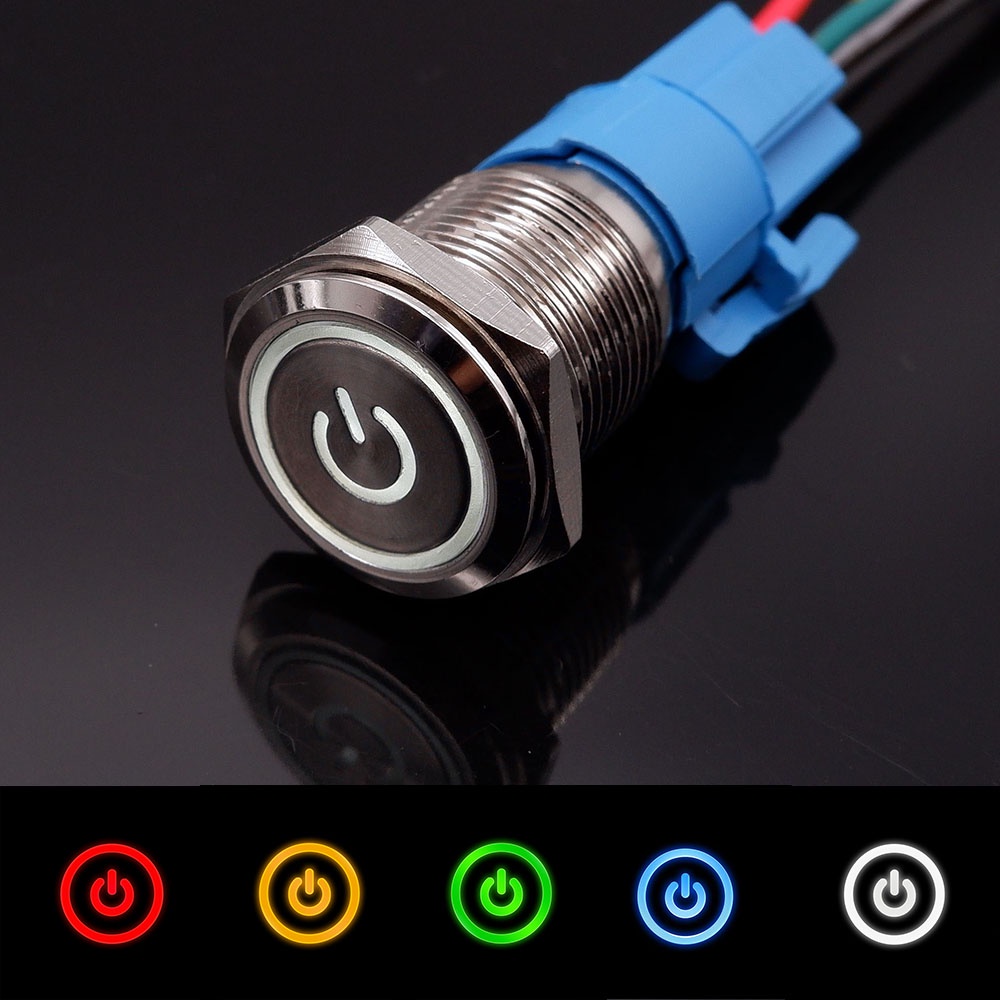 16mm Metal Push Smart Button Switch Car Press Button Light LED Lamp ...