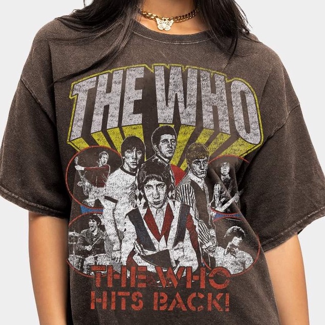 70s Style Distressed Look The Who Shirt, The Who Hits Back Oversized ...