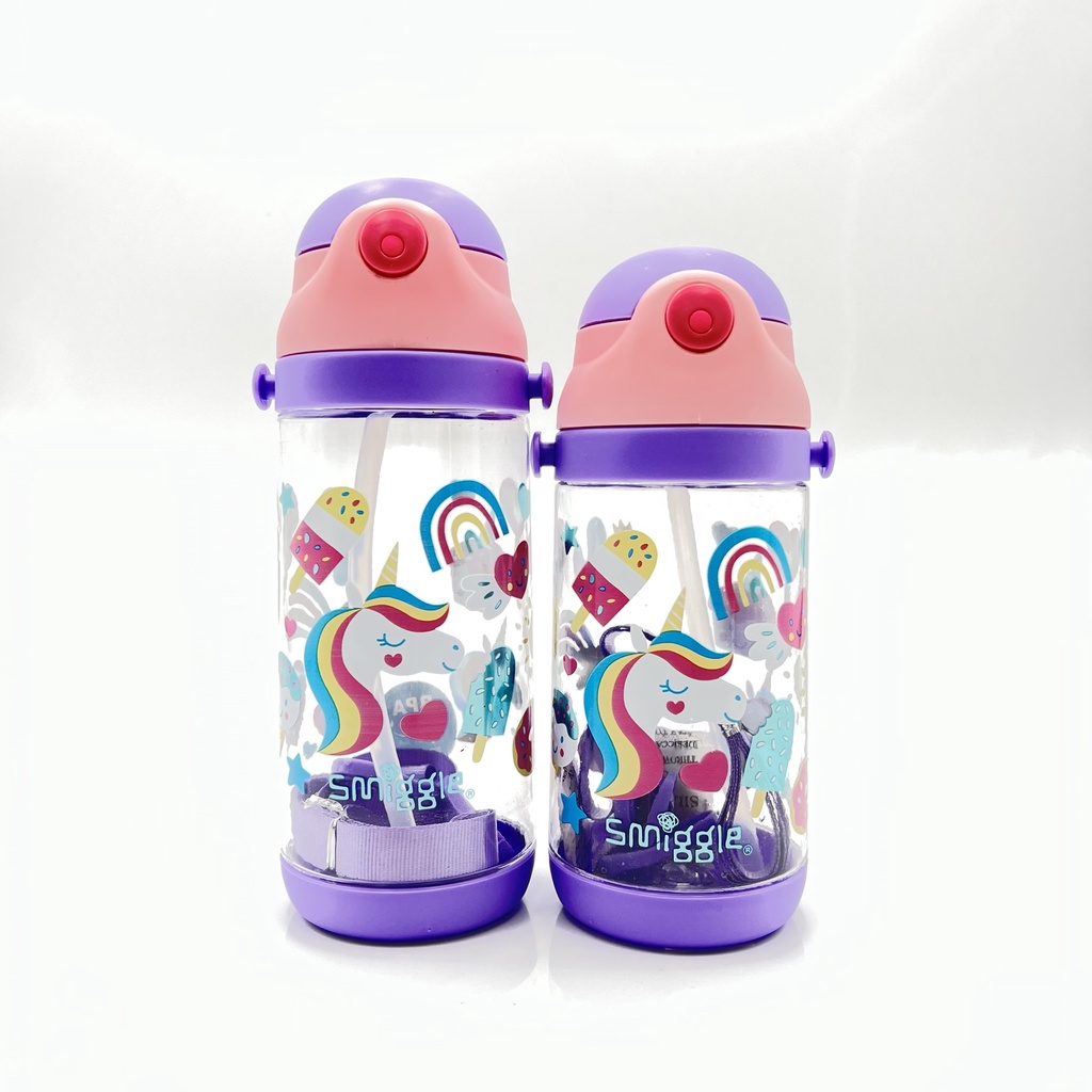 BPA FREE SMIGGLE Kids Drinking Bottle 500ml 600ml Botol Air Kanak Drinking Bottle Kids Straws ...