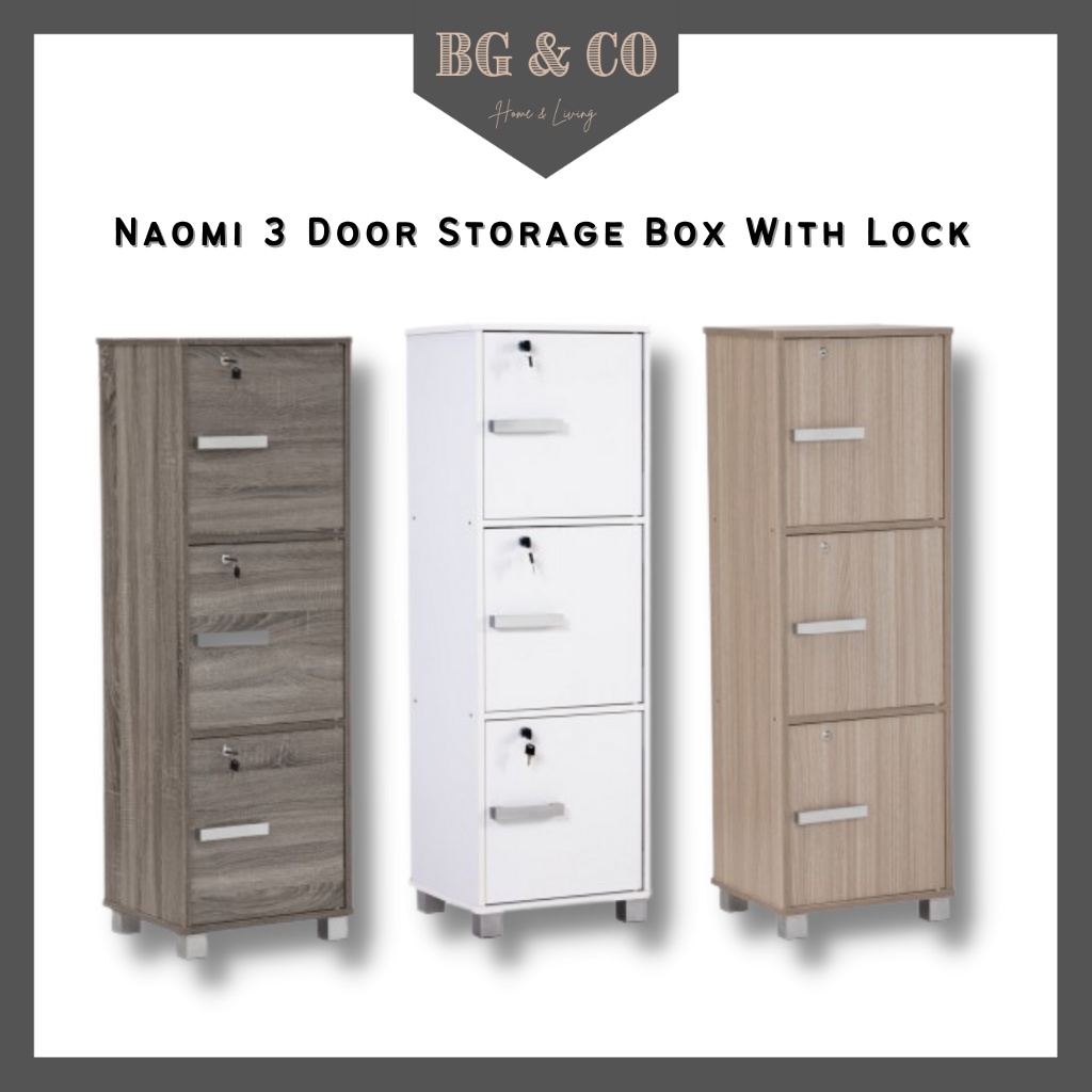 NAOMI 3 Door Office Cabinet With Lock File Cabinet Locker Cabinet Book ...