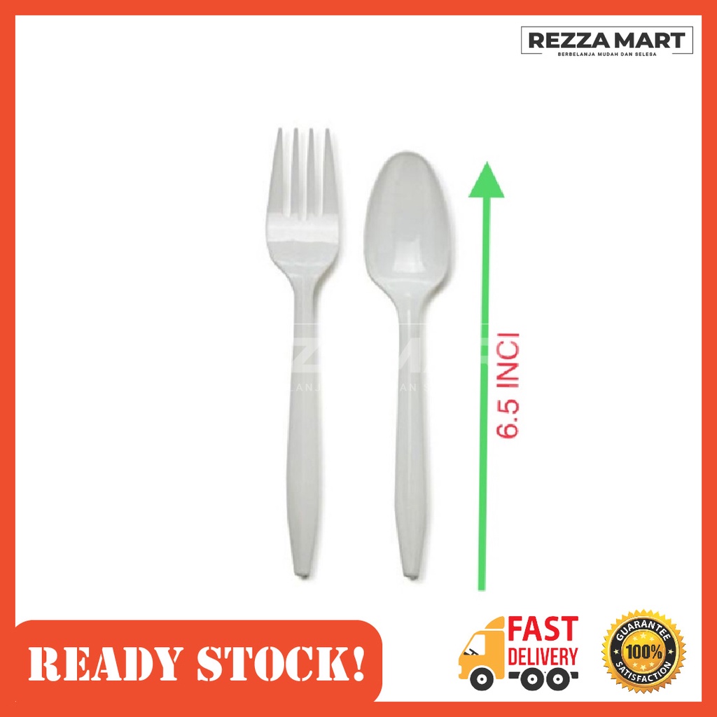 Sudu/ Garfu Plastik ( 50pcs ) | Shopee Malaysia