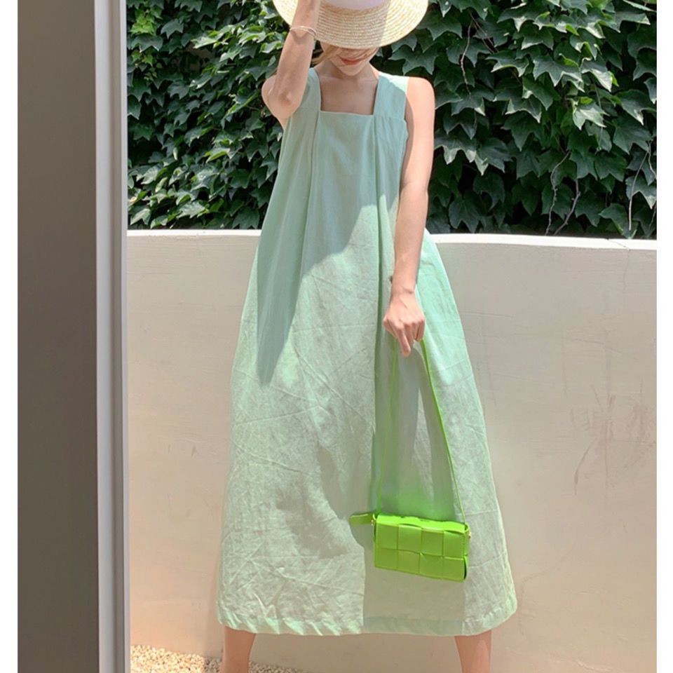 Spaghetti straps dress with long shape, blue beach maternity dress ...