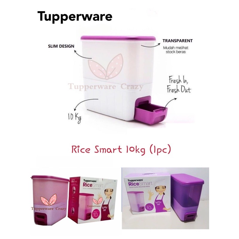 🔥Tupperware Rice Smart 10kg / Tupperware Rice Dispenser 10kg -1 pc 🔥 ...