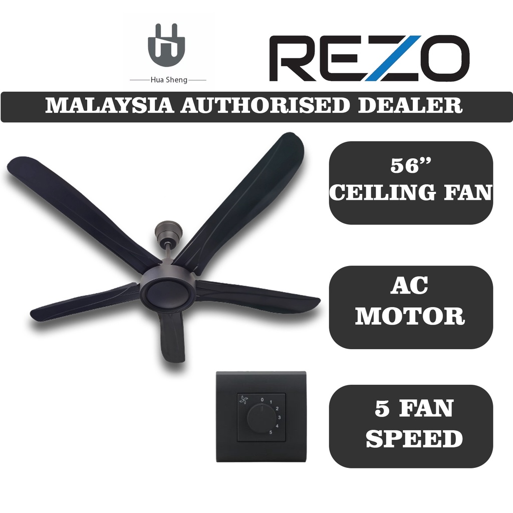 REZO CEILING FAN 56'' 5-SPEED AC MOTOR S106 | Shopee Malaysia