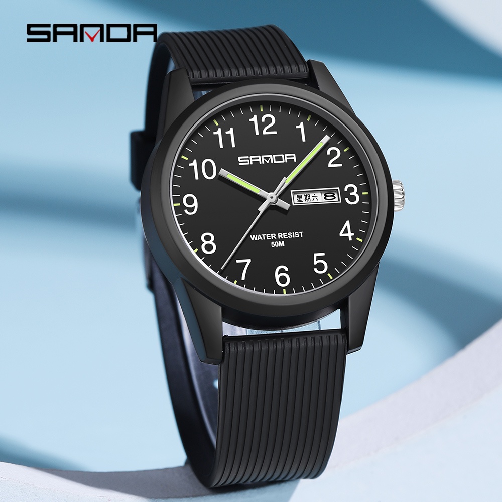 SANDA Solid Color Romantic Couple Style LED Digital Display Watch ...