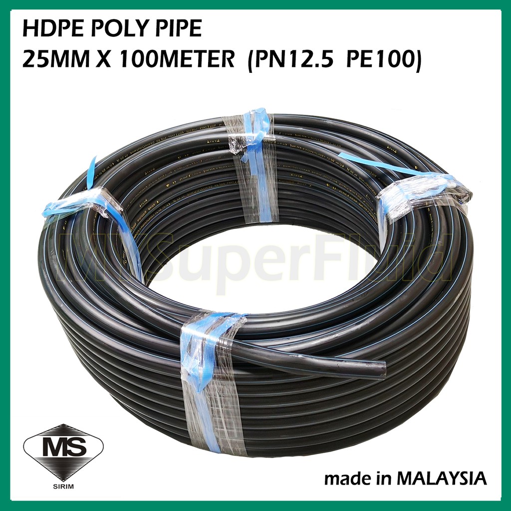 25MM X 100Meter HDPE POLYPIPE Poly Pipe PN12.5 PE100 SDR13.6 (SIRIM ...
