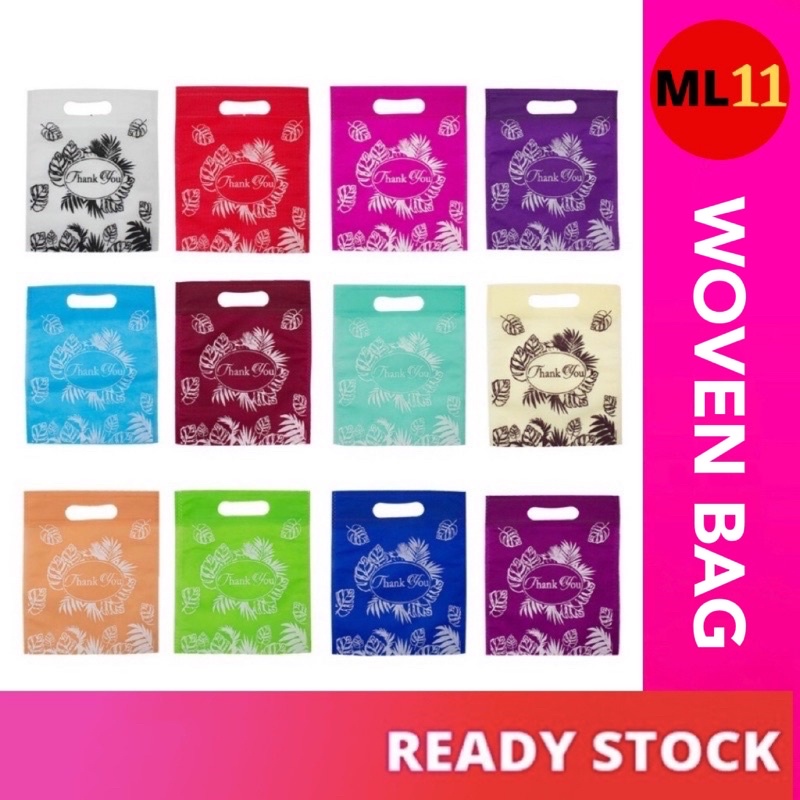 (10 PCS) Woven Bag / Shopping Woven Bag / Gift Bag / Tote Bag / Food ...