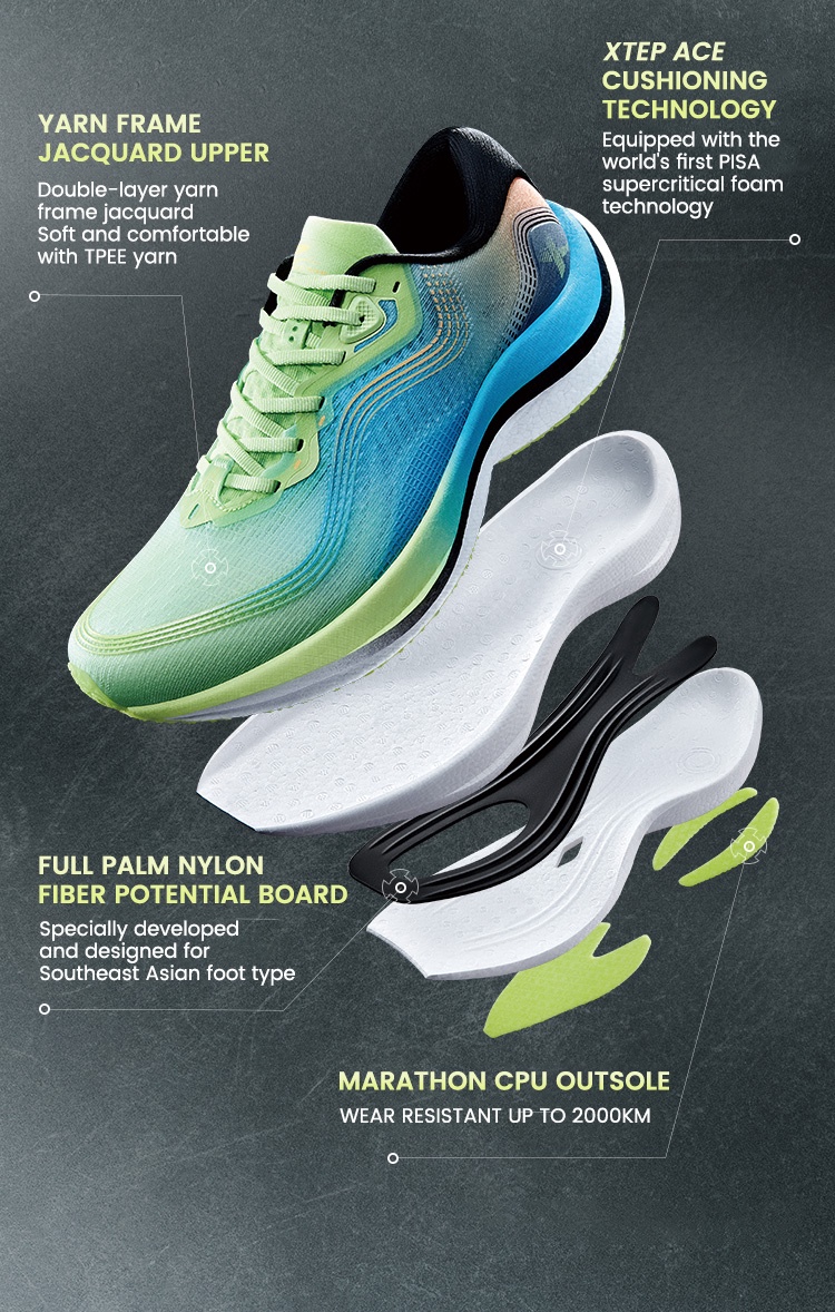 XTEP 260 2.0 Men Running Shoes Racing Professional Support Stability Rebound Lightweight Wear ...