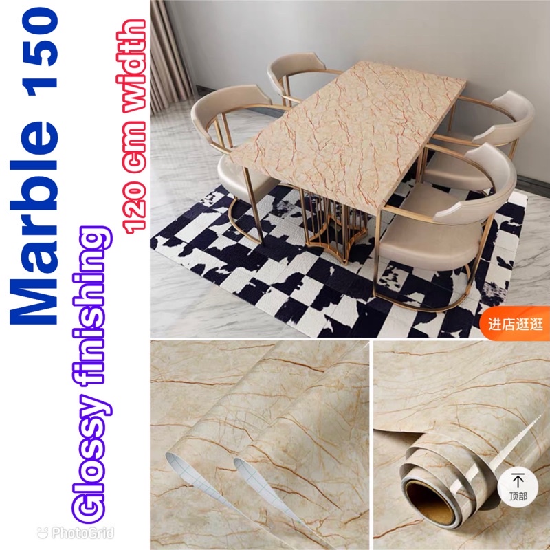(Free pos) 120cm BIG marble sticker PVC LARGE wallpaper waterproof ...