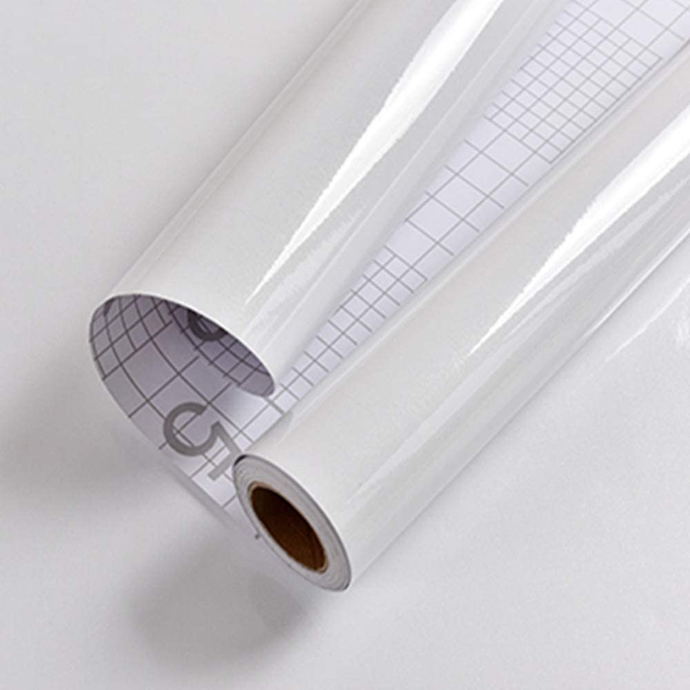 White Contact Paper Wallpaper Durable Decorative Self-Adhesive Film for ...