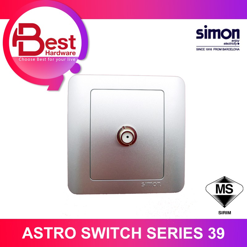 BEST HARDWARE - SIMON SERIES 39 1GANG ASTRO OUTLET - SILVER (35114) | Shopee Malaysia