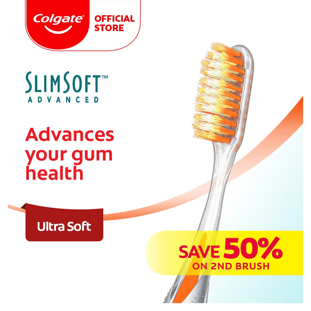 Colgate SlimSoft Advanced Toothbrush Valuepack 2s (Ultra Soft) | Shopee ...