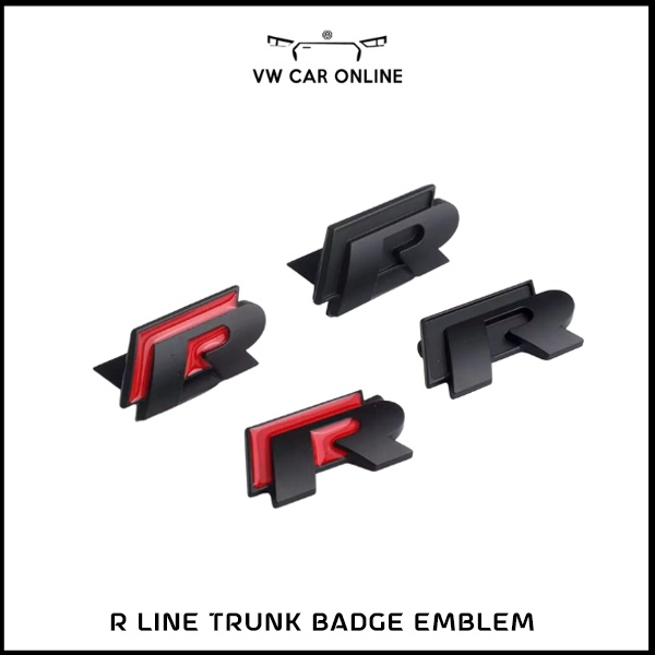 R Line Trunk Badge Emblem Logo Sticker Front Rear Metal For VW GOLF ...
