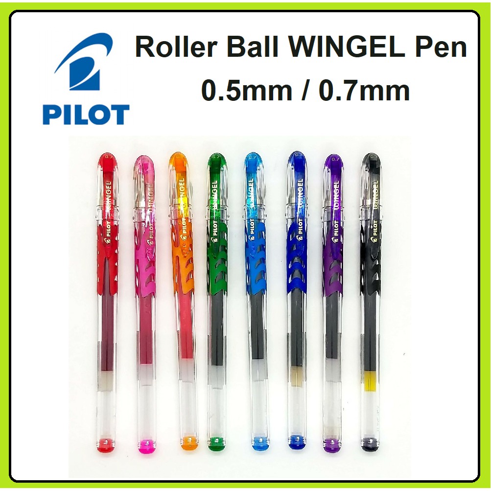 Pilot Roller Ball WINGEL Pen(0.5/0.7mm) (Black/Blue/Red/Green/Pink ...