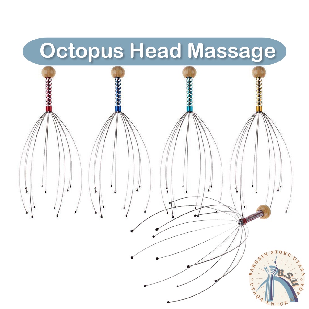 BSU Head Massage Octopus Neck Scalp Massager Stress Release Relax Tool ...