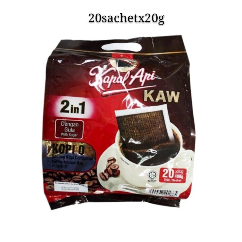 Halal* Cap Kapal Api KAW 2in1 KOPI O 咖啡乌*20x20g/400g | Shopee Malaysia