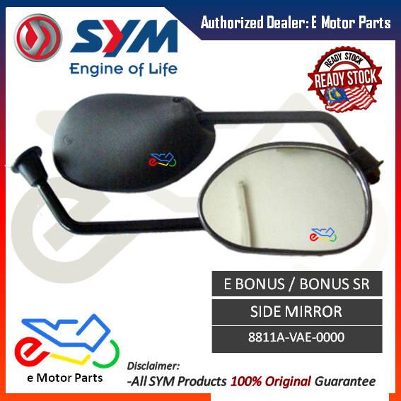 E BONUS SR SIDE MIRROR REAR VIEW MIRROR CERMIN ORIGINAL SYM - 8811A-VAE ...