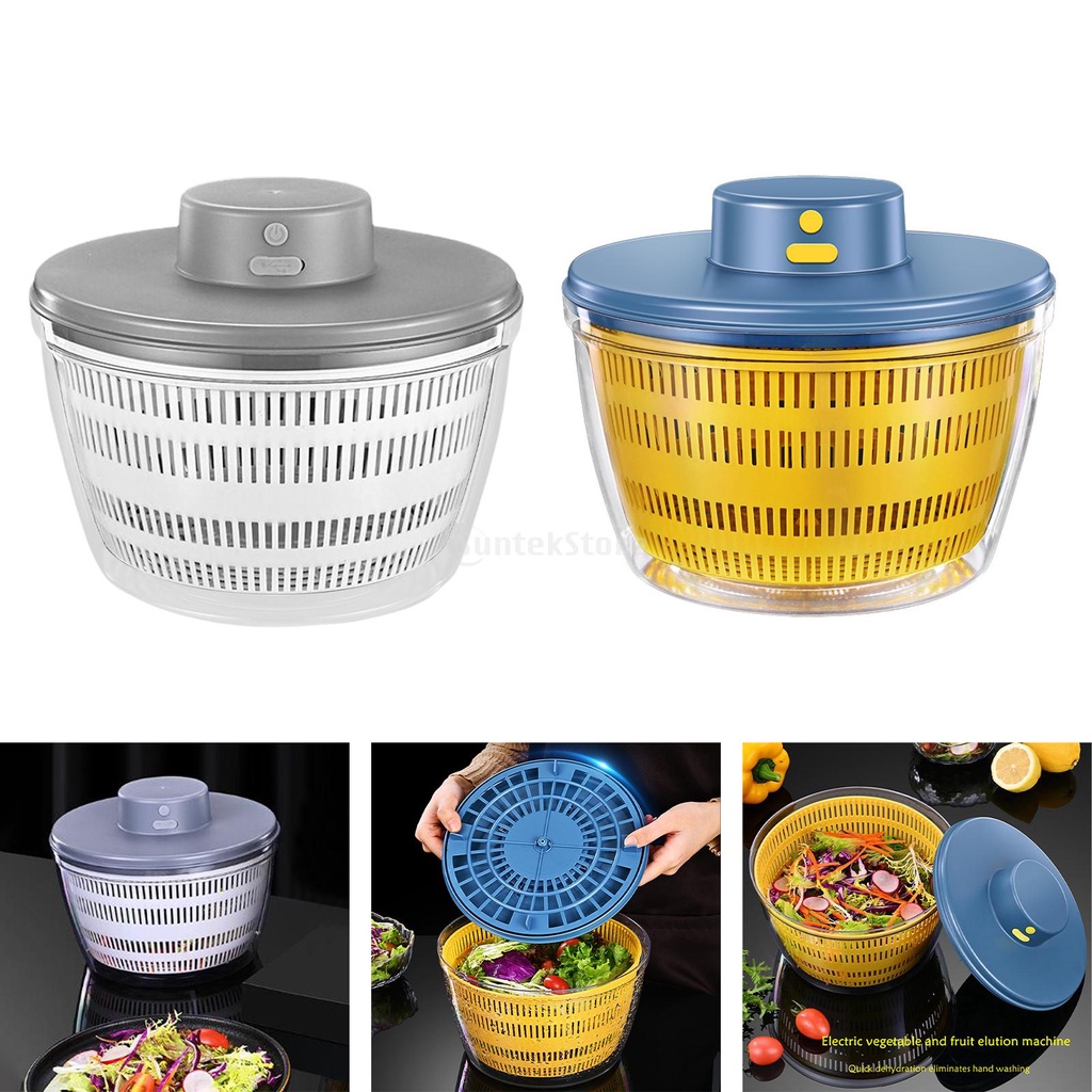 [dolityMY] Electric Rotary Draining Vegetable Basket Electric Salad ...