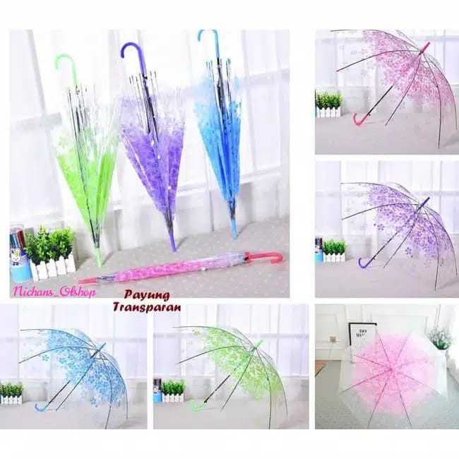 Japanese Korean SAKURA Pattern Transparent Umbrella/Polka Dot ...