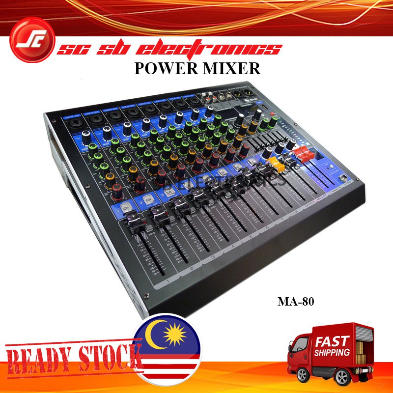 MA-80 PS PRO SOUND STAGE AUDIO PROFESSIONAL POWERED MIXER W BLUETOOTH ...