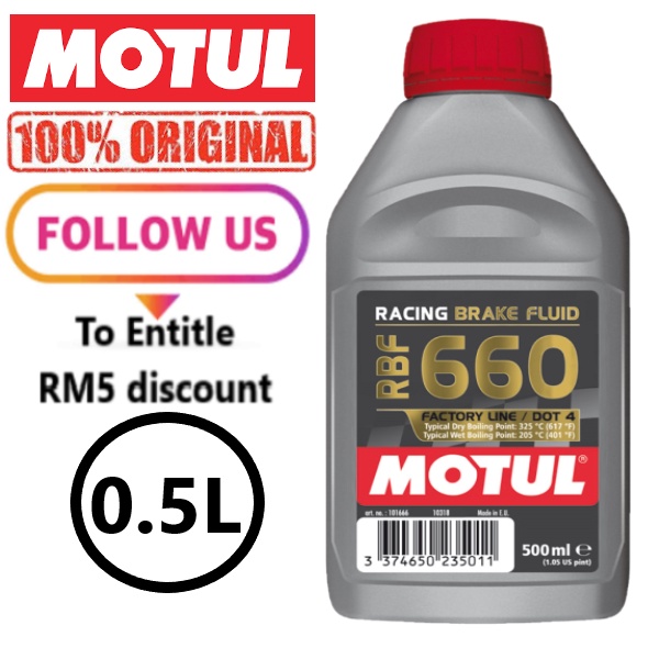 Motul RBF 660 Racing Brake Fluid Dot 4 (Made In France) 500ml 100% ...