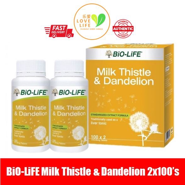 BiO-LiFE Milk Thistle & Dandelion 350's + 30's 2x100's liver supplement ...