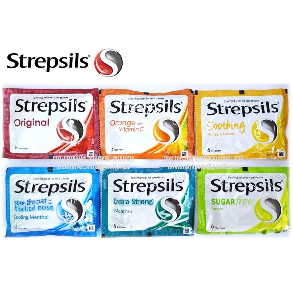 Strepsils Lozenges Sore Throat Candy Extra Strong Menthol Original ...