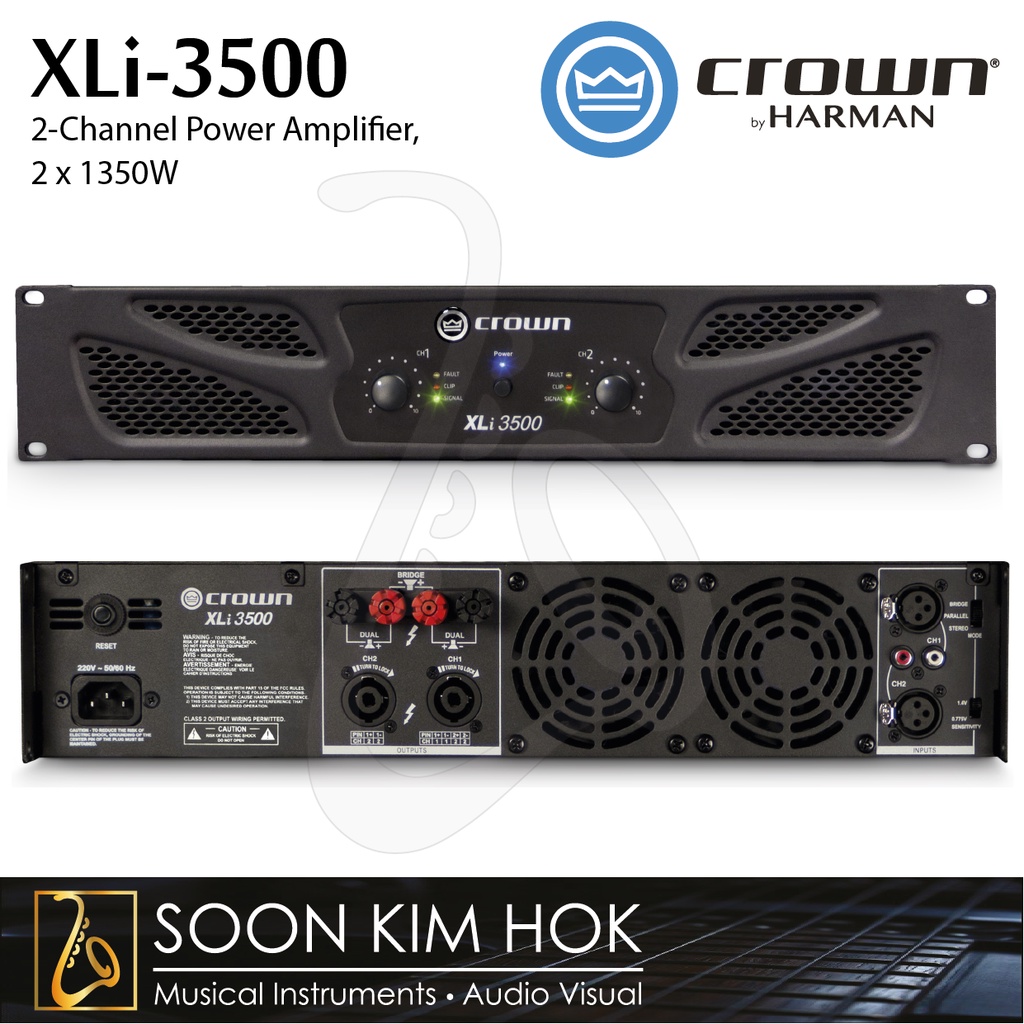 CROWN XLi-3500 Two-Channel Power Amplifier, 2 x 1350W @ 4Ω (XLi3500 ...