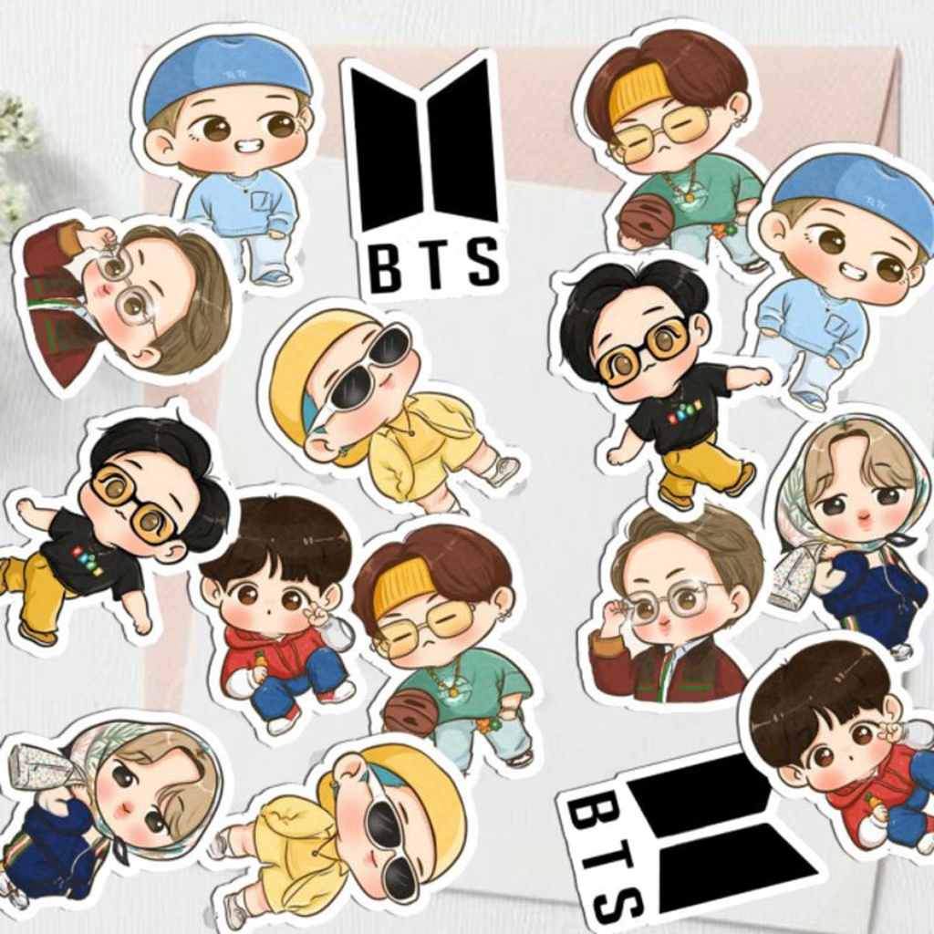 Bts Chibi Sticker Pack Dynamite Edition / BTS Aesthetic Sticker / BT21 ...