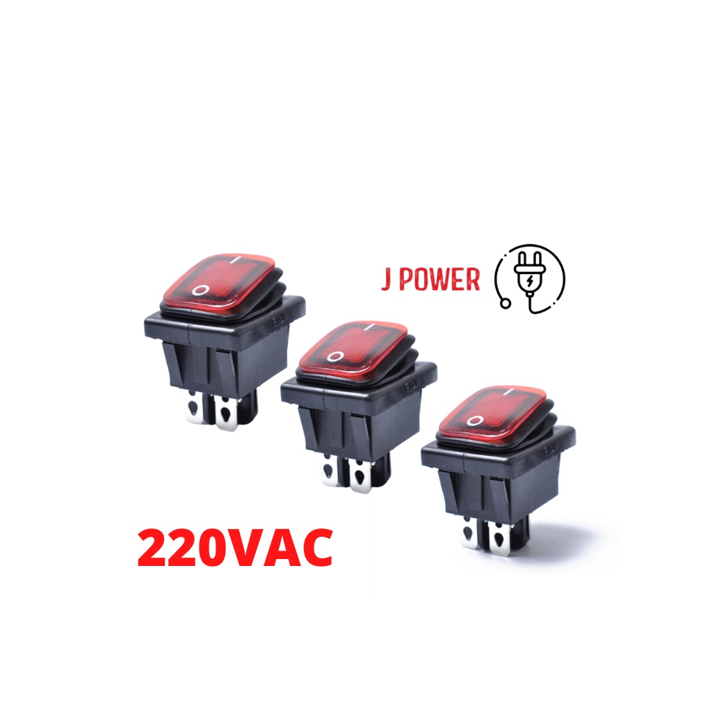 Waterproof Illuminated 4P 6P Rocker Switch 16A On-Off/ On-off-On IP65 ...