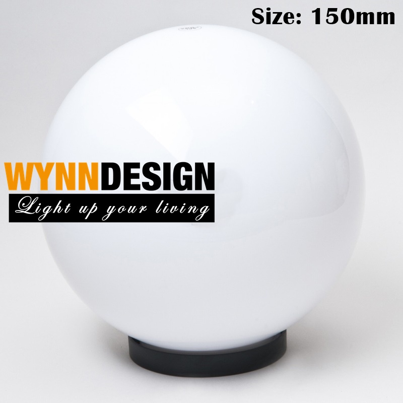 Wynn Design [15cm 6inch] Outdoor Globe Opal White Ball Garden ...