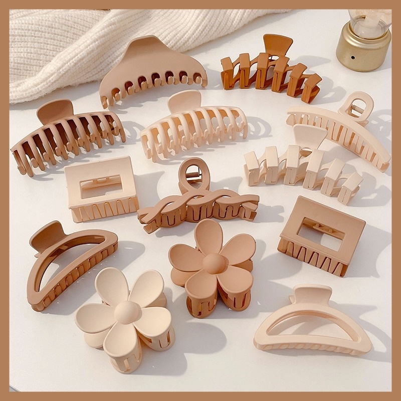 fashion Large Milk Coffee Color Hair cilp Catch Clip Shark Clip ...