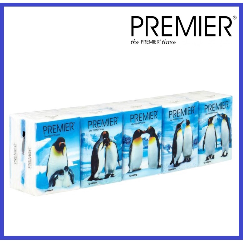 Premier Facial Tissue Hanky Pack(10pack × 10sheet) Premier Penguin ...