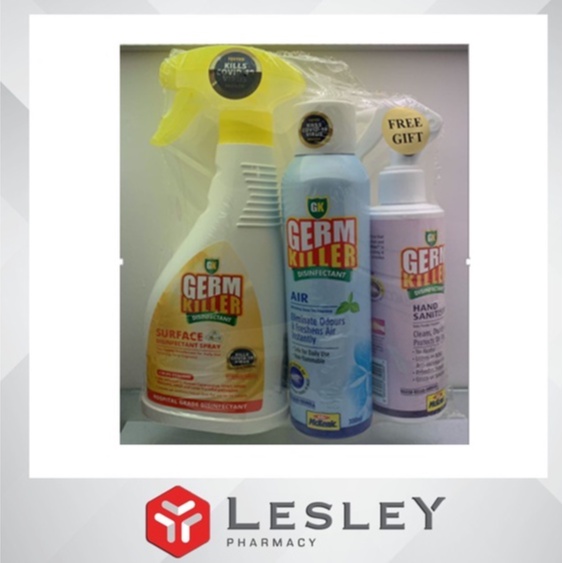 Germ Killer Bundle (Air 300ml + Surface Disinfectant 500ml Free Hand ...
