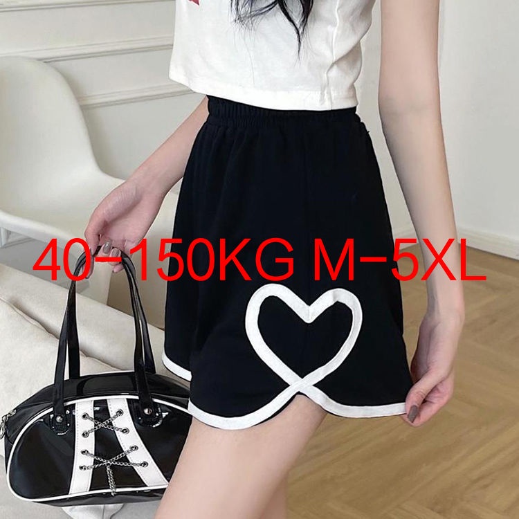 【M-5XL 40-150KG】运动裤短裤子女夏季薄款2022新款高腰大码显瘦辣妹休闲热裤阔腿裤 plus size extra large size oversize fat big ...