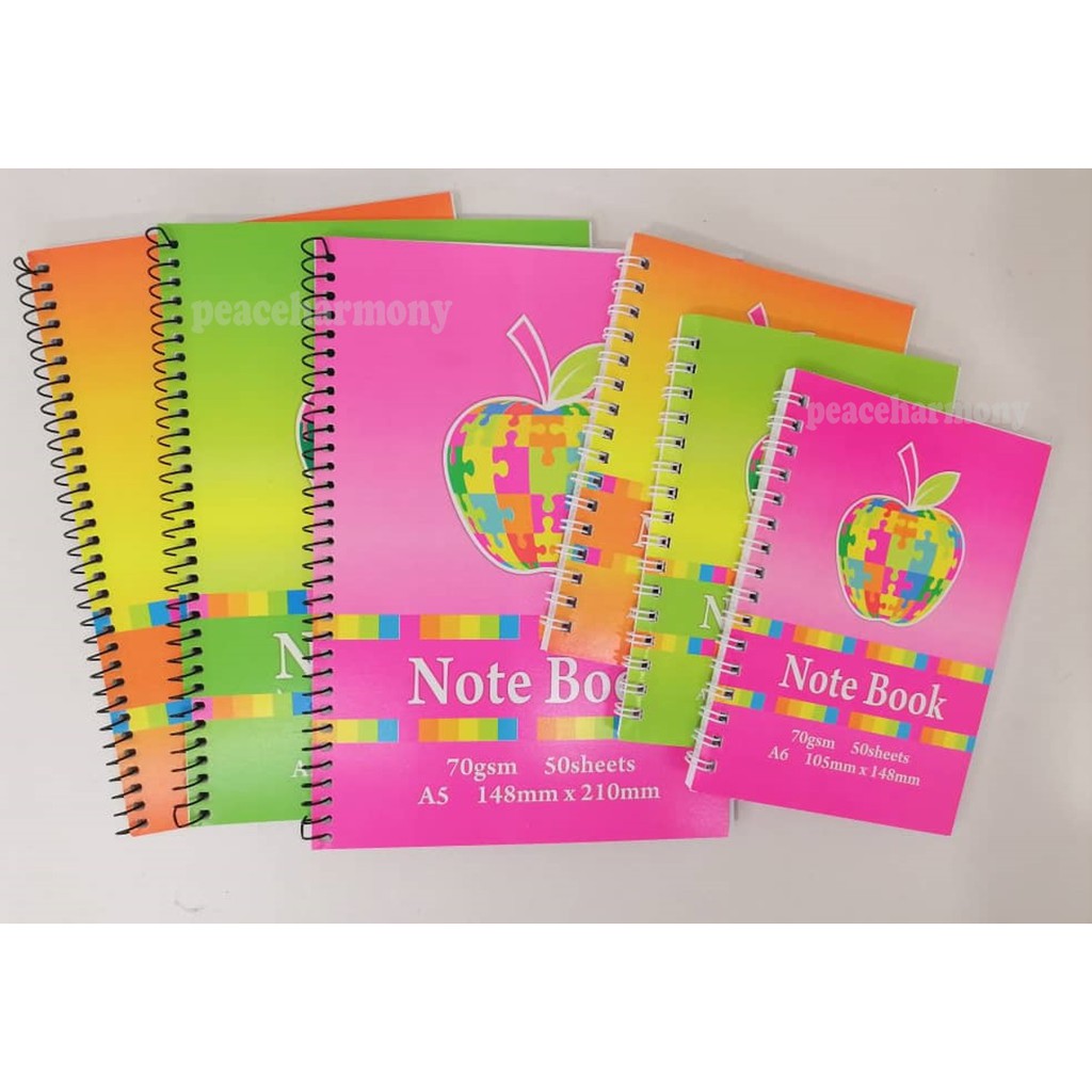 (A6/A5 Size) Note Book -70gsm (50 sheets) Random Colour | Shopee Malaysia