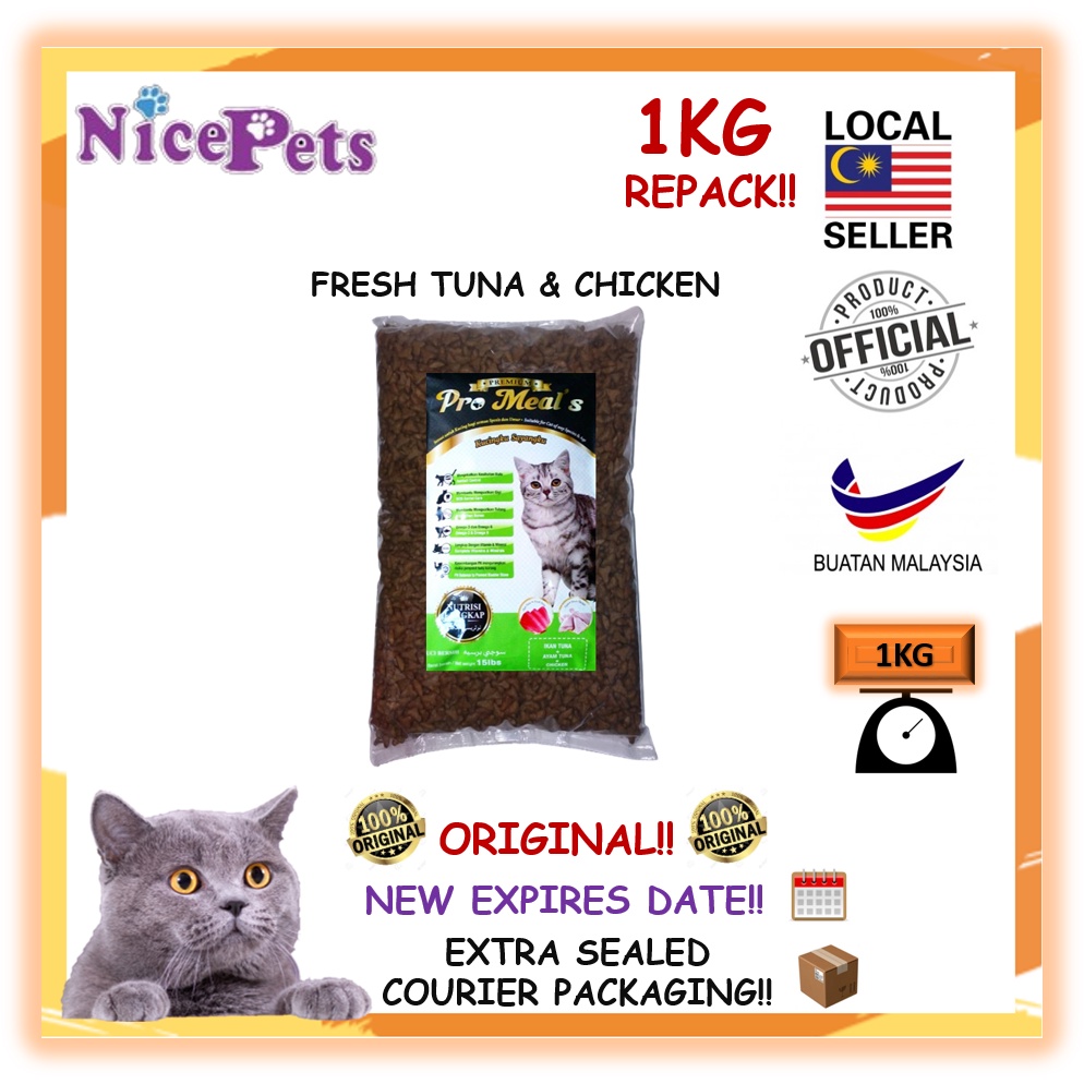 🌟100% ORIGINAL REPACKING🌟 Pro Meals (Pro Meal) Fresh Tuna Cat Dry Food ...