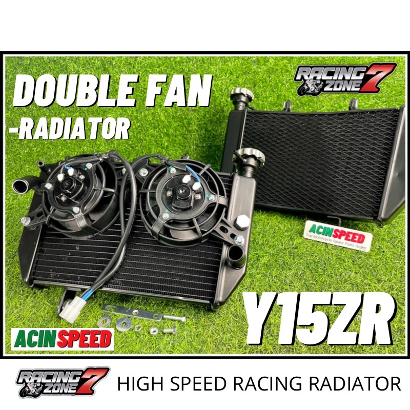 DOUBLE FAN RADIATOR Y15ZR/ Y15 Racing Radiator/ Tangki Coolant/ Y15 ...