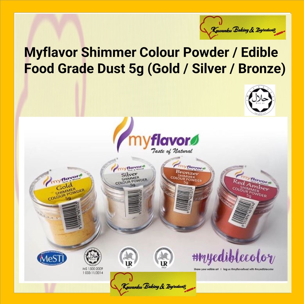 My flavor Shimmer Colour Powder / Edible Food Grade Dust 5g (Gold ...