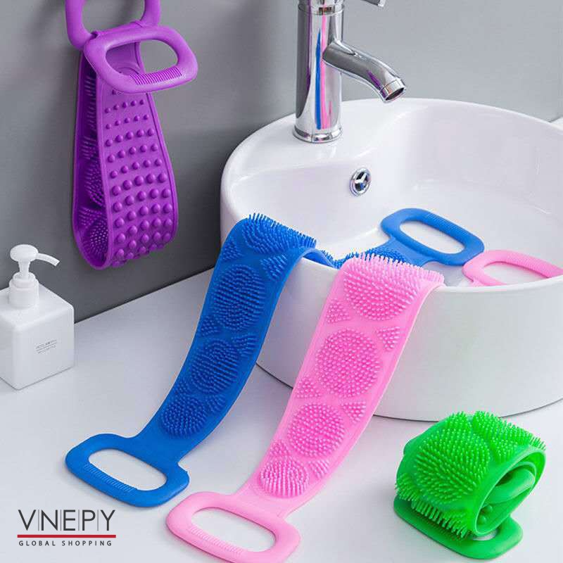 【Vnepy】Two Side Silicone Bath Towel Body Cleaning Scrubbing Rubbing ...
