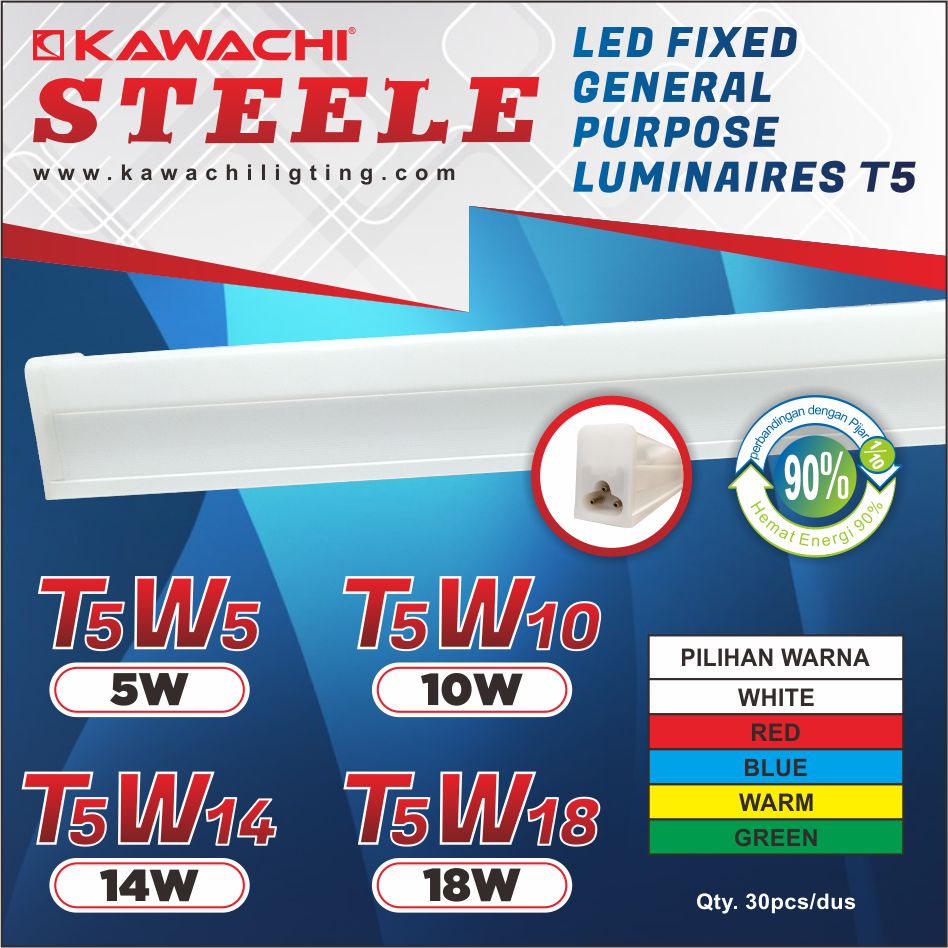 General FIXED TUBE/ TL LED FIXED PURPOSE LUMINAIRES T5 5WATT COLOR/ LED ...