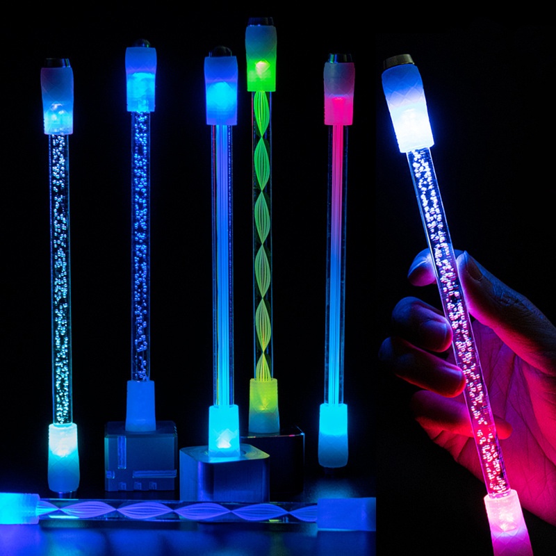 LED Luminous Nunchuck Spinning Pen / Adult Kids Anti-stress Finger ...