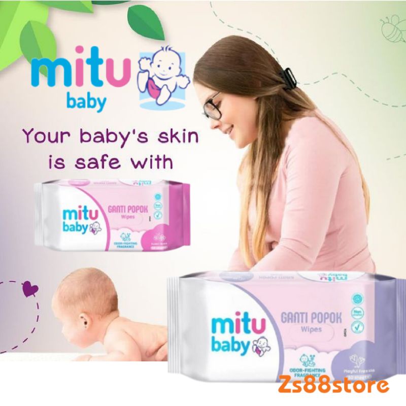 Mitu Baby Wipes Diaper Changing Wet Wipes 1 Pack @ 50 Sheets | Shopee ...