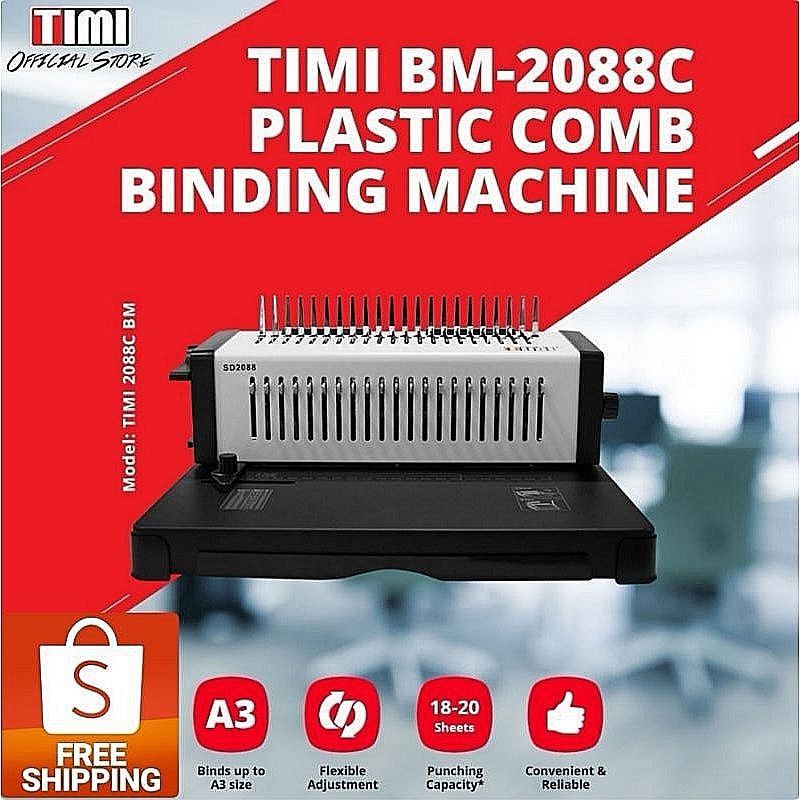 Timi® Bm 2088c Plastic Comb Binding Machine 丨comb Binding Punch Up To