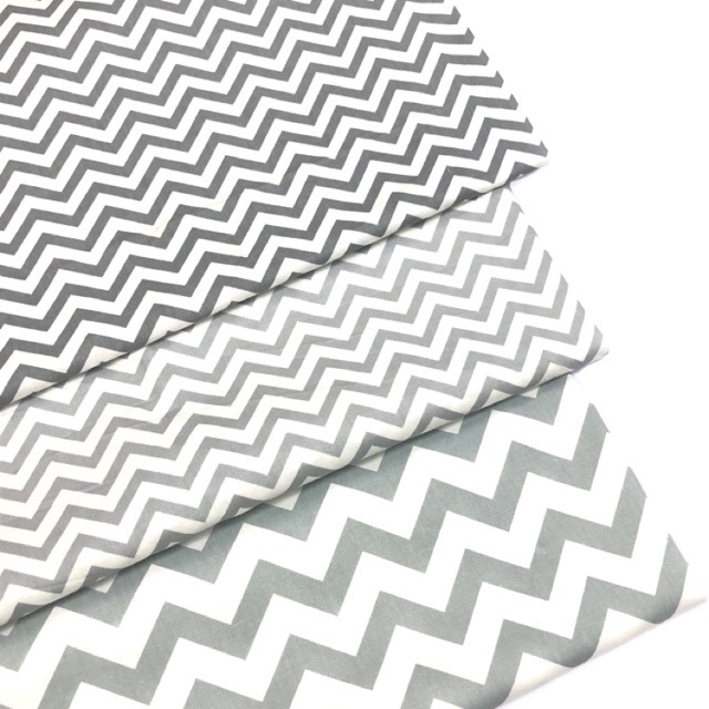 Kain Comb Cotton Bidang 60" Zigzag Gray / Grey Chevron Zig Zag & Stripe ...