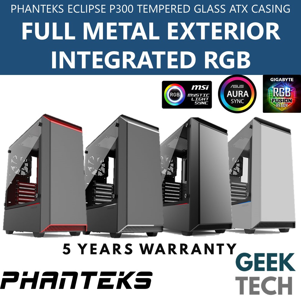 PHANTEKS Eclipse P300 Mid Tower Tempered Glass ATX Casing | Shopee Malaysia