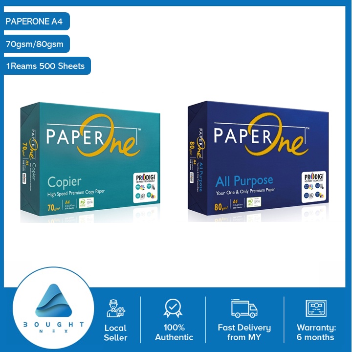 [1Reams 500 Sheets] PaperOne A4 Copier Paper 70GSM And All Purpose 80GSM | Shopee Malaysia